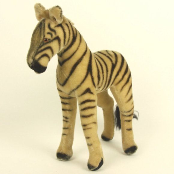 steiff | Toys | Large Steiff Zebra Vintage German Mohair Stuffed Toy ...